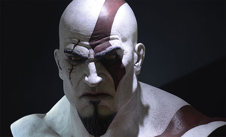 Que tal um busto em tamanho real do Kratos