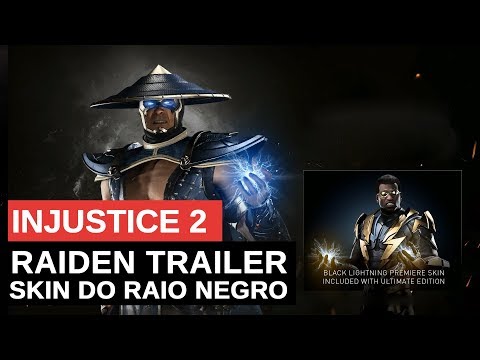 Injustice 2 Raiden Revelado com Skin Premium do Raio Negro